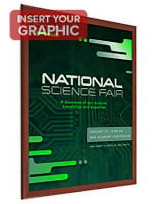 Displays2go Poster Frame for Wall, Snap Open, Non-Glare Lens, Faux Wood ...