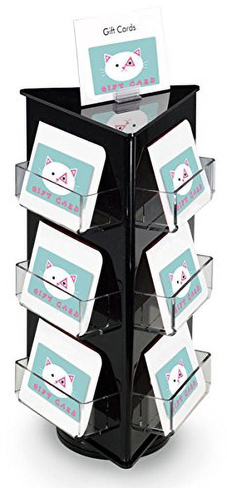 Displays2go Revolving Acrylic Gift Card Holder With 9 Pockets, Built-In ...