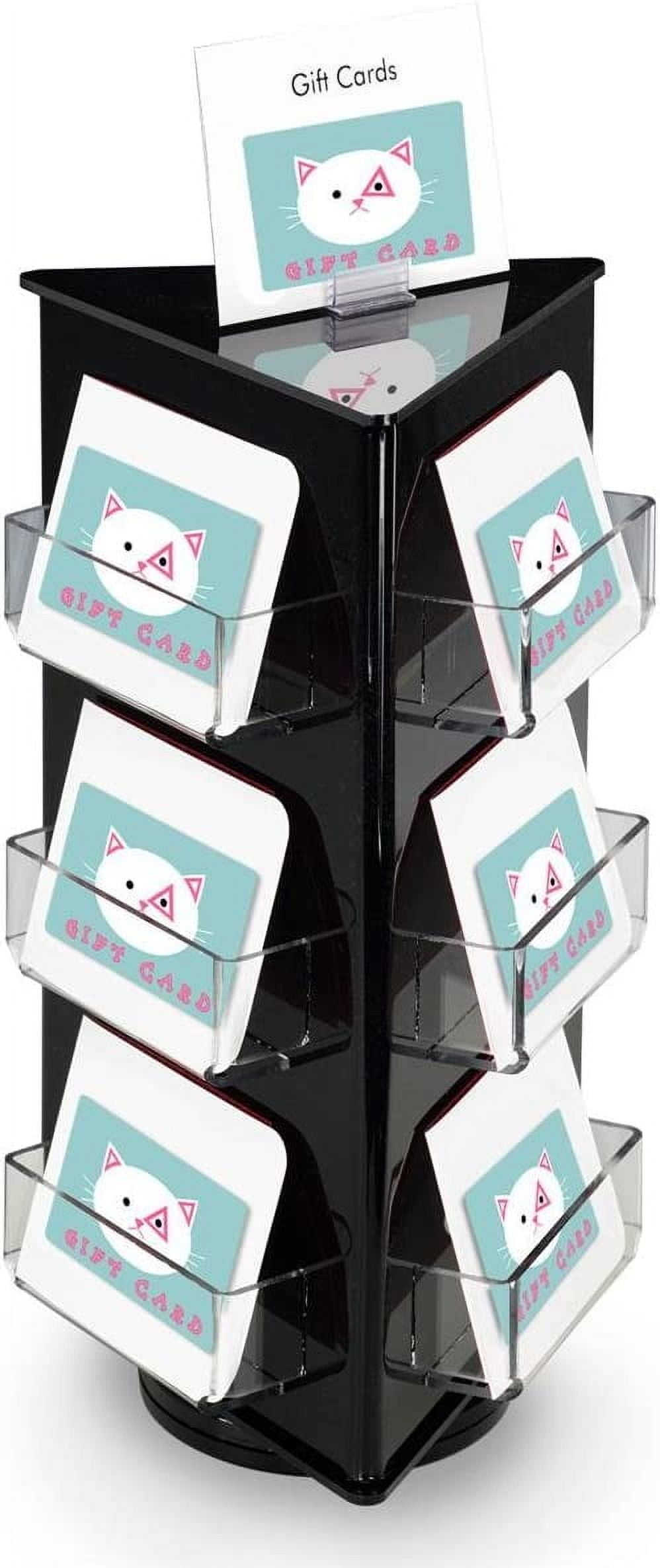 Displays2go Revolving Acrylic Gift Card Holder With 9 Pockets, Built-In ...