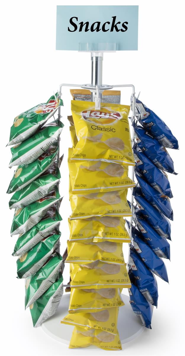 Displays2go Rotating Counter Stands for Chips, 36 Strip Clips, Spinner ...