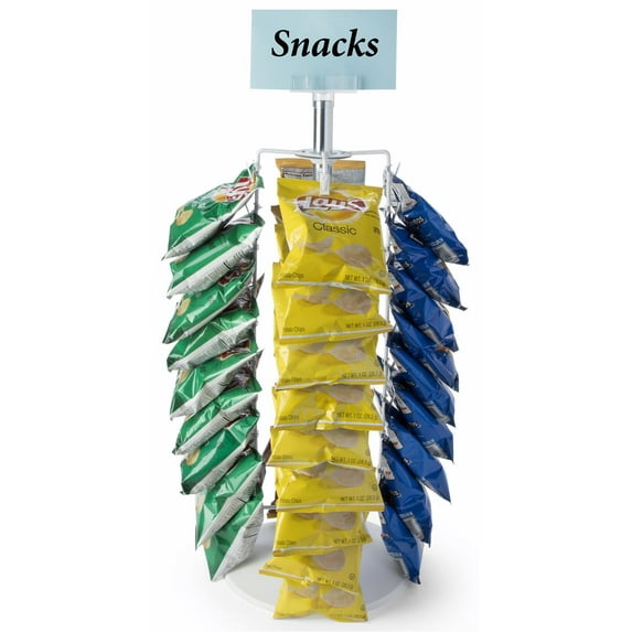 Displays2go Rotating Counter Stands for Chips, 36 Strip Clips, Spinner ...
