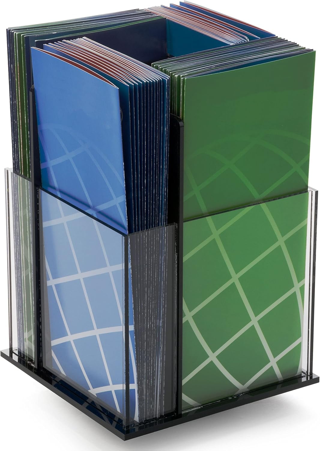 Displays2go Rotating Literature Holder with 4 Pockets for 4x9 Brochures ...