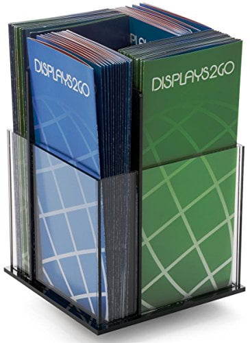 Displays2go Rotating Literature Holder with 4 Pockets for 4x9 Brochures ...