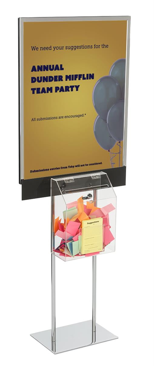 Displays2go SSBST1CHCL Large Locking Ballot Box with Double Sided ...