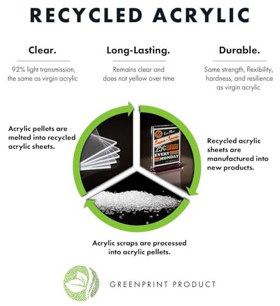 Displays2go Set of 10 Black Frame Acrylic Sign Holders, Slide-in Design ...