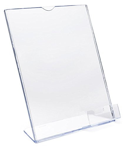 Displays2go Set of 6, Slanted Plastic Sign Frame with Attached Business ...