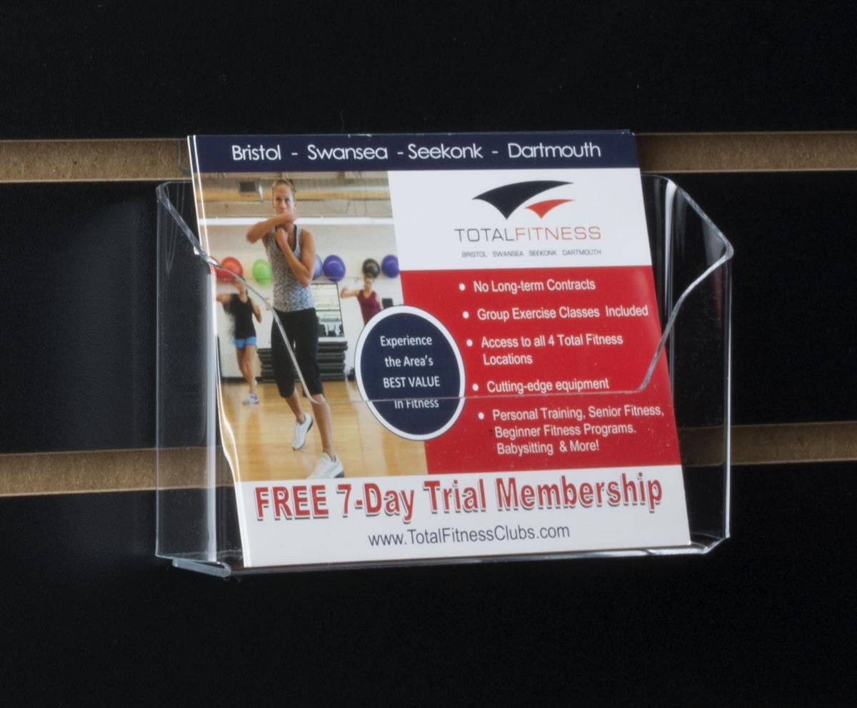 Displays2go Set of 10, Clear Acrylic 6x4 Post Card Holder for Slatwall ...