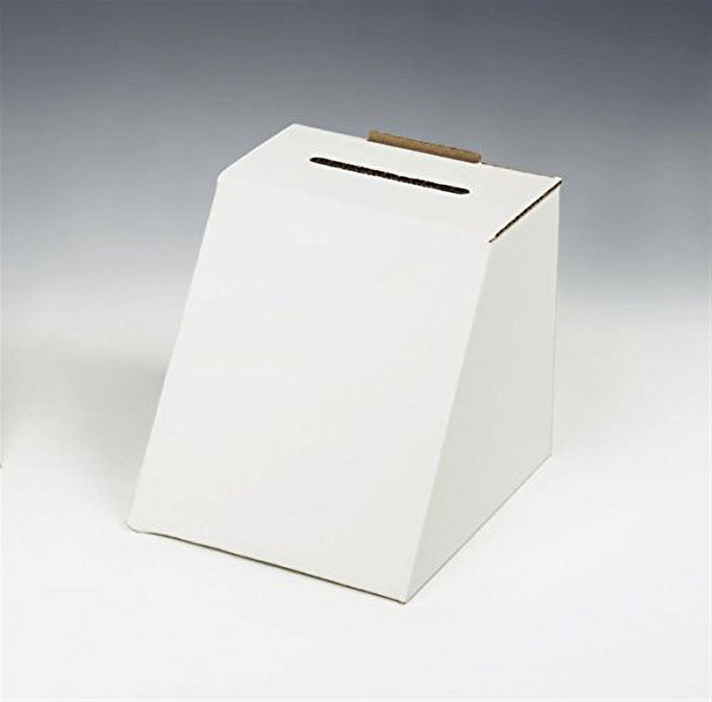 Displays2go Set of (25) 6 x 5 x 8-Inch, White Cardboard Ballot Boxes ...
