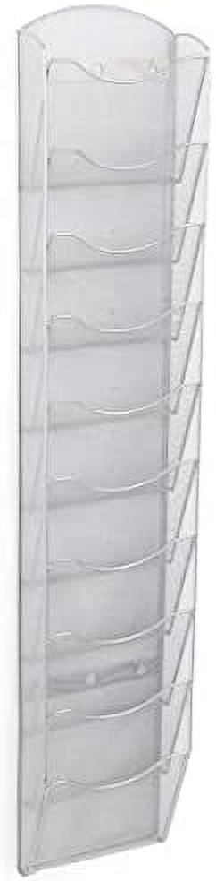 Displays2go Single & Multi-Tiered Metal Mesh Literature Wall Rack, 10 ...