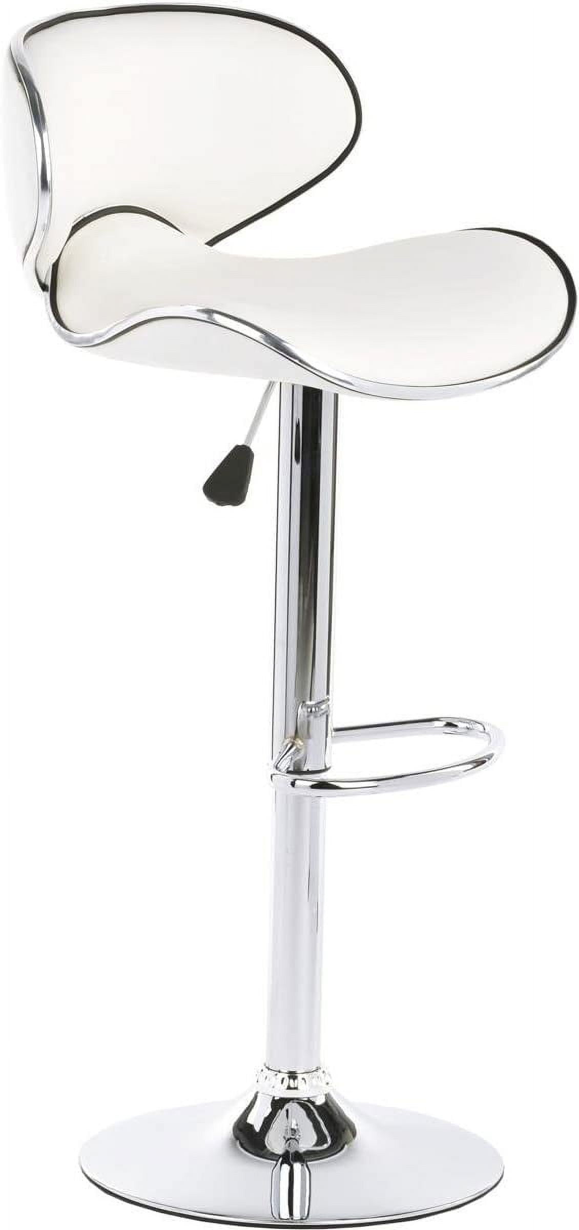 Displays2go Swivel Bar Stool with Back, Includes Foot Rest, Height ...