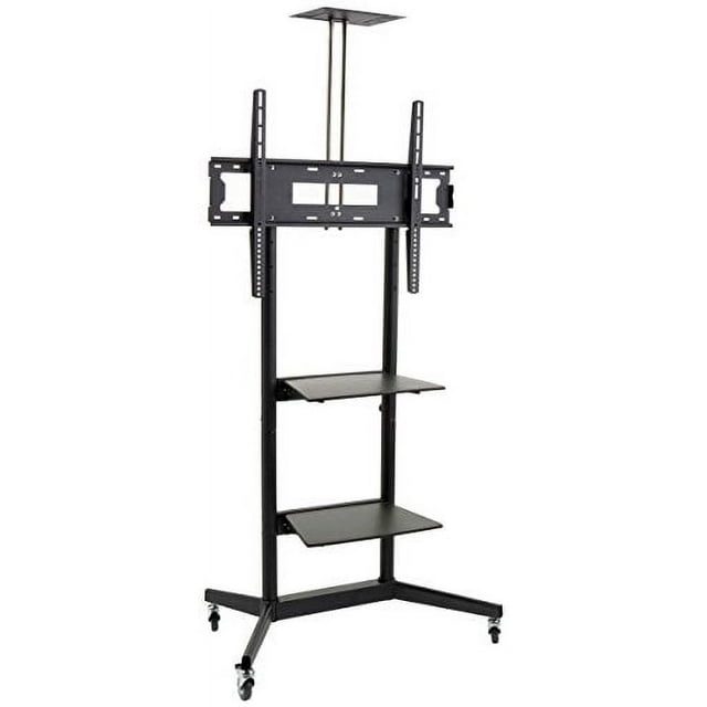Displays2go TVJT320ND2 Mobile TV Cart with Height Adjustable, 2 Display ...