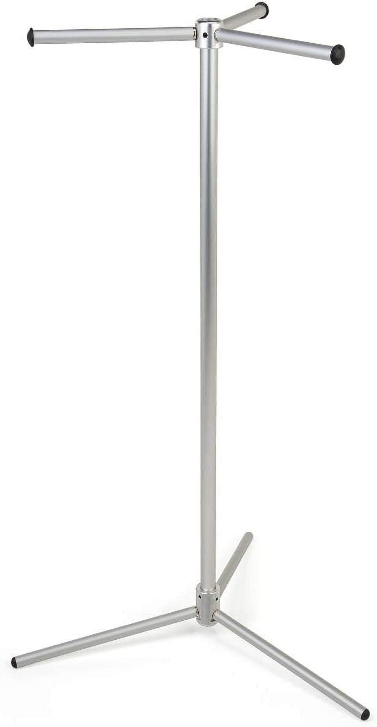 Displays2go Three-Way Straight Arm Garment Rack, Portable- Aluminum ...