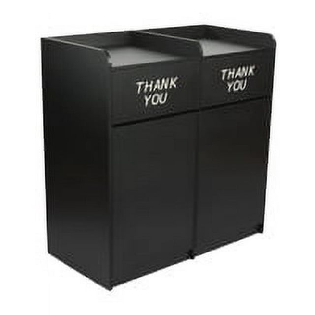 Displays2go Trash Receptacle for (2) 36 Gallon Bins, Tray Shelves ...