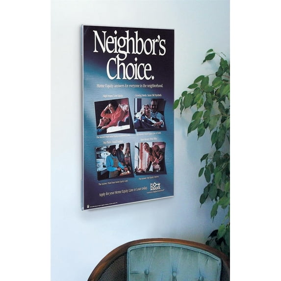 Displays2go Wall Mount Sign Holder for 18 x 24 Inch Posters, Clear ...