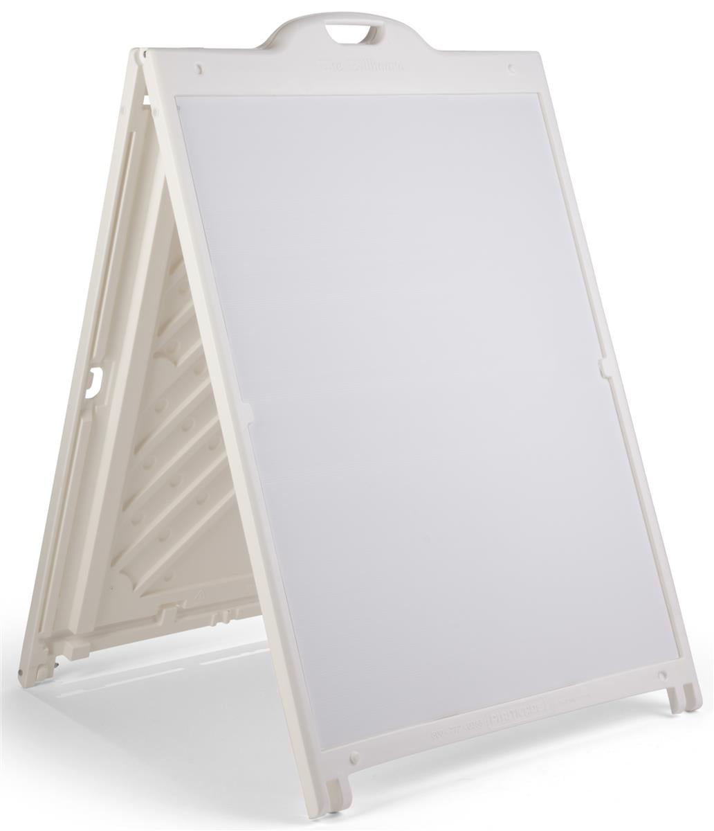 Displays2go White Plastic A-Frame Signs, Portrait Orientation ...