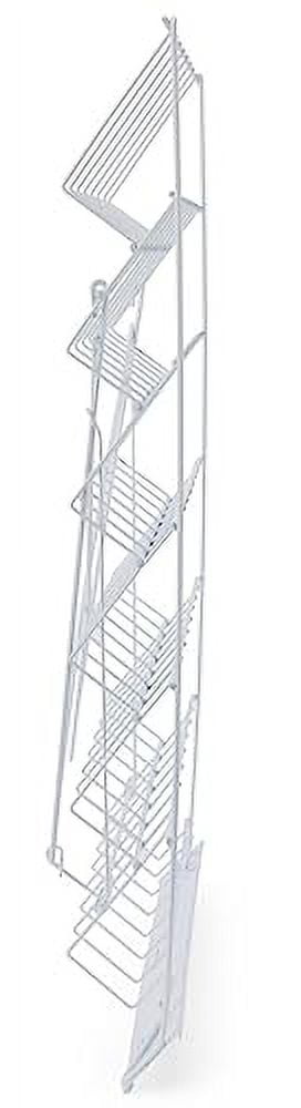 Displays2go Wire Magazine Rack with 6 Open Tiers, Holds Both Magazines ...