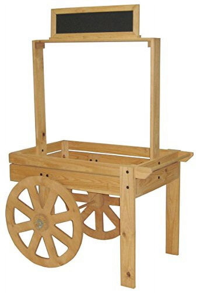 Displays2go Wooden Retail Cart, Wheels, Chalkboard Sign Header – Oak ...
