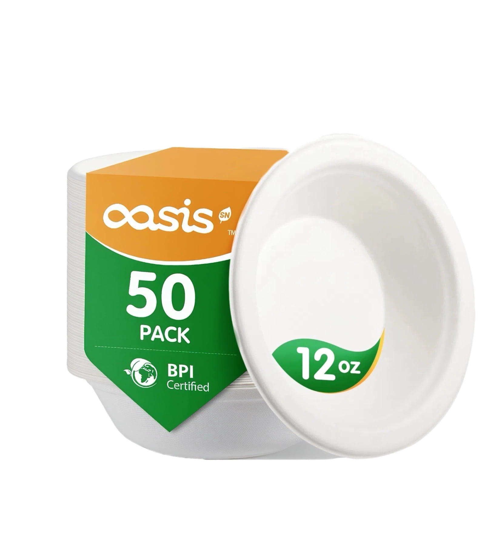 Disposable 12 Oz Paper Bowls,Microwave Safe,OasisSN Heavy Duty ...