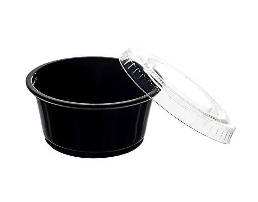Disposable 3.25oz. Plastic Portion Cups with Lids | Condiment Cup ...
