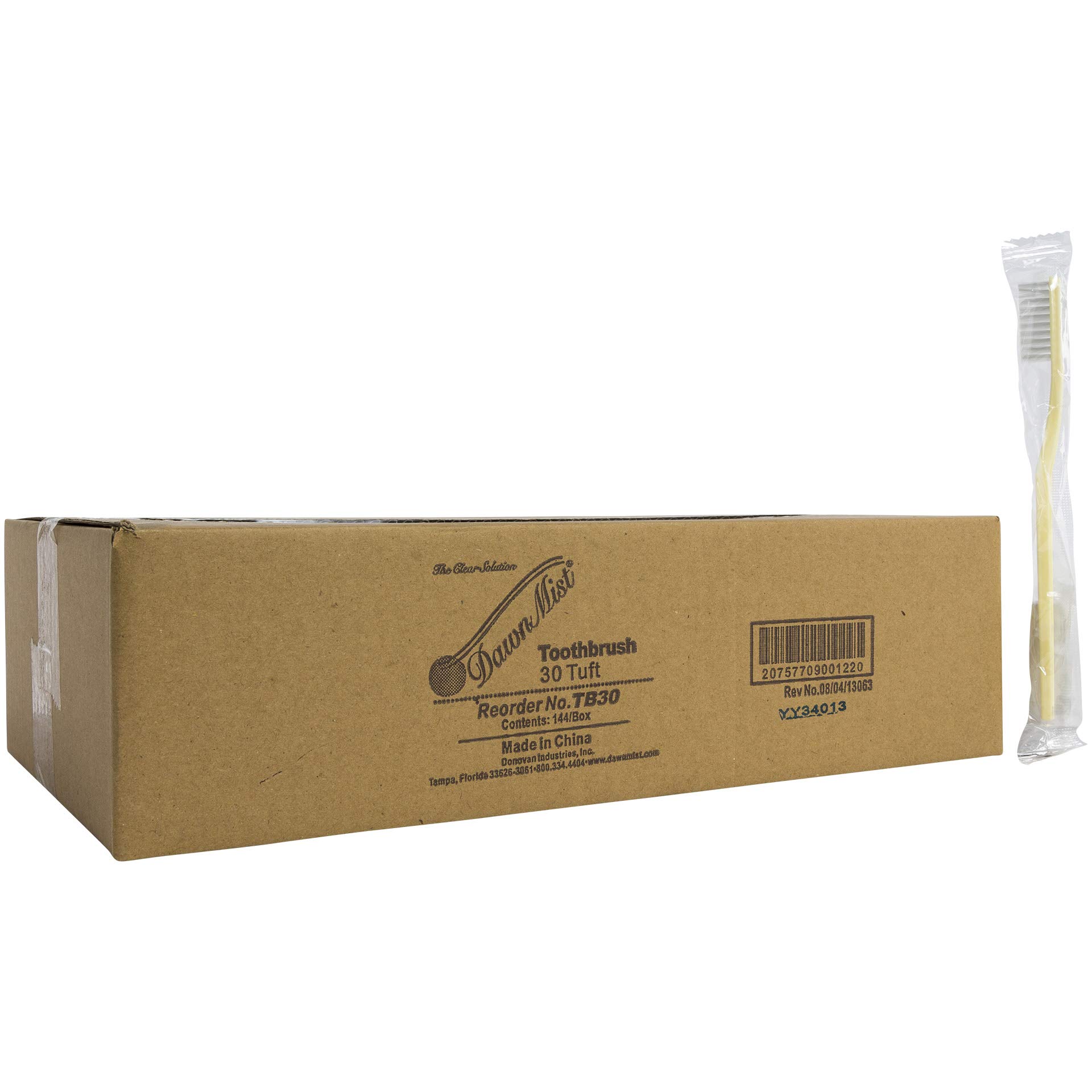 Disposable 30 Tuft Individually Wrapped Toothbrushes -Case of 144 ...