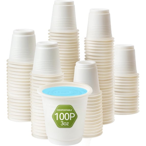 Disposable 3oz Bathroom Cups 100P Mouthwash Paper Cups Biodegradable ...