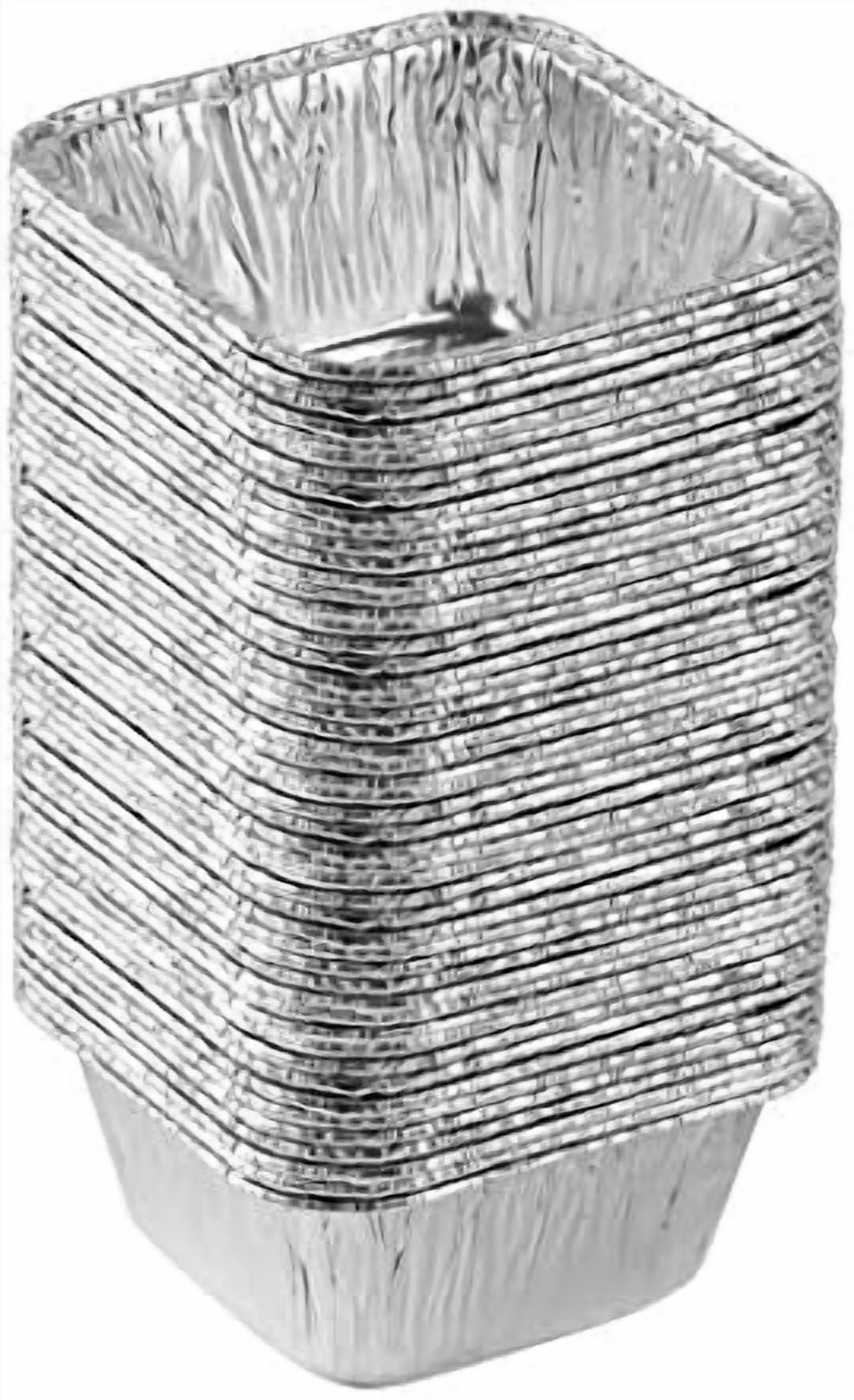 Disposable 4.25'' X 4.25 X 2'' Inch Square Aluminum Tin Foil Baking ...