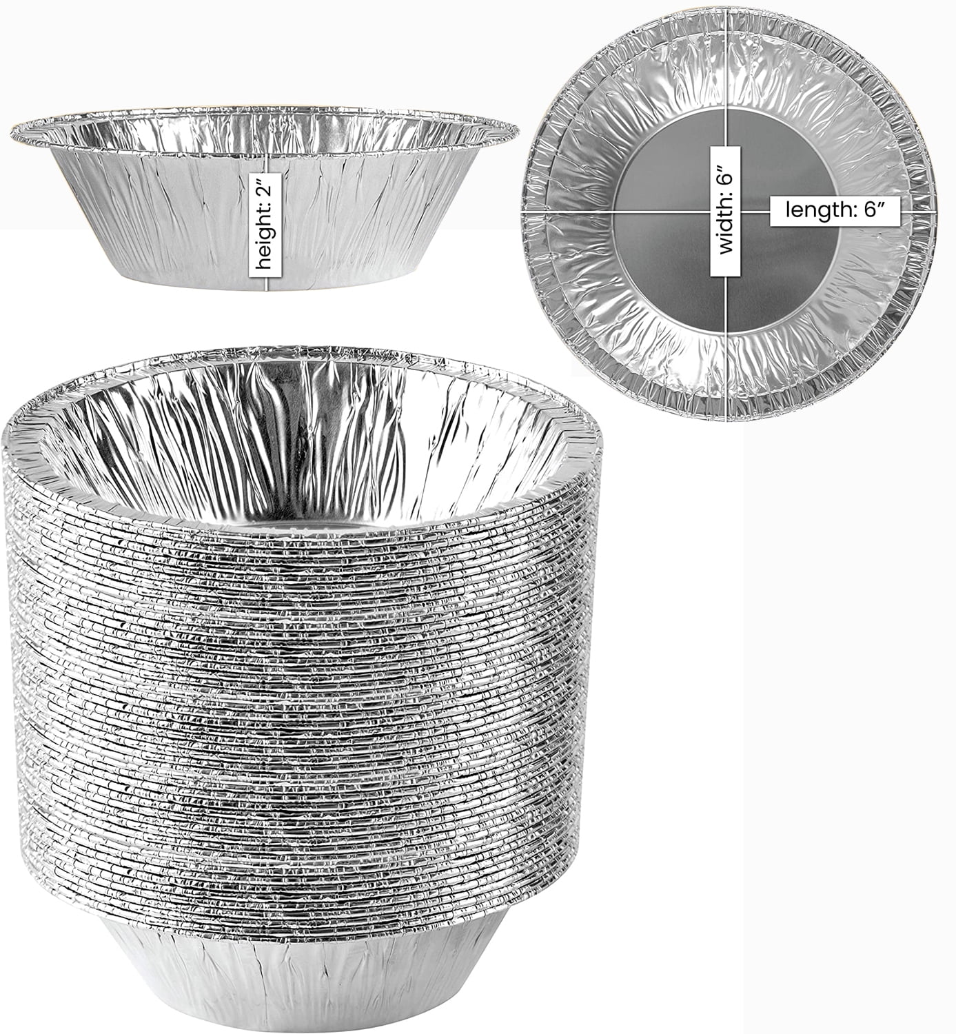 Disposable 5-inch (about 12.7cm) Aluminum Foil Pie/tarts Tray | 5-inch ...