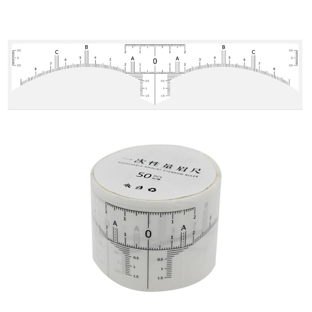 Disposable 50pcs/Lot Eyebrow Ruler Sticker Adhesive Microblading Guide ...