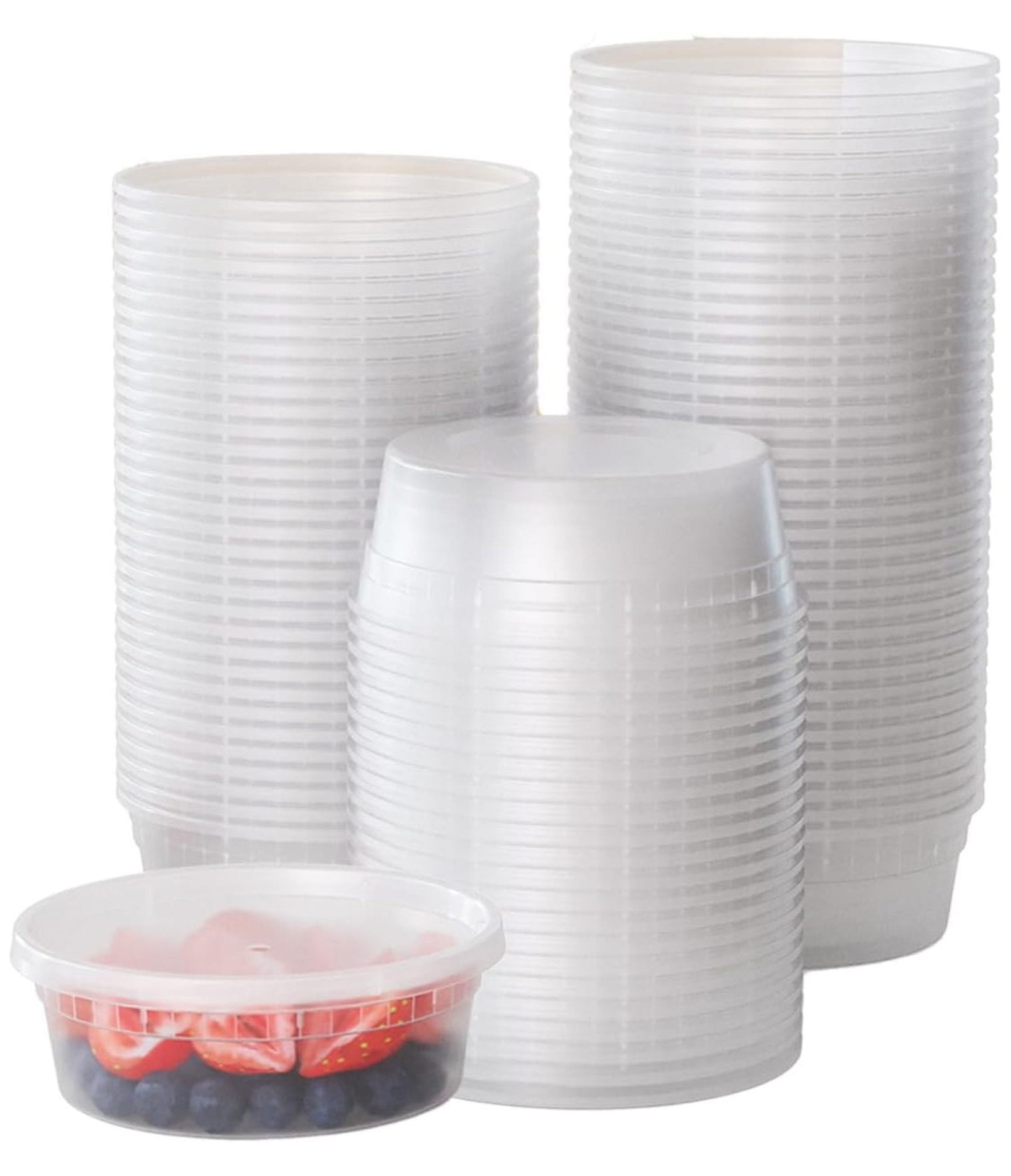 Disposable 8 oz Plastic Containers With Lids - Of Each Containers And Lids - Leak Resistant ...