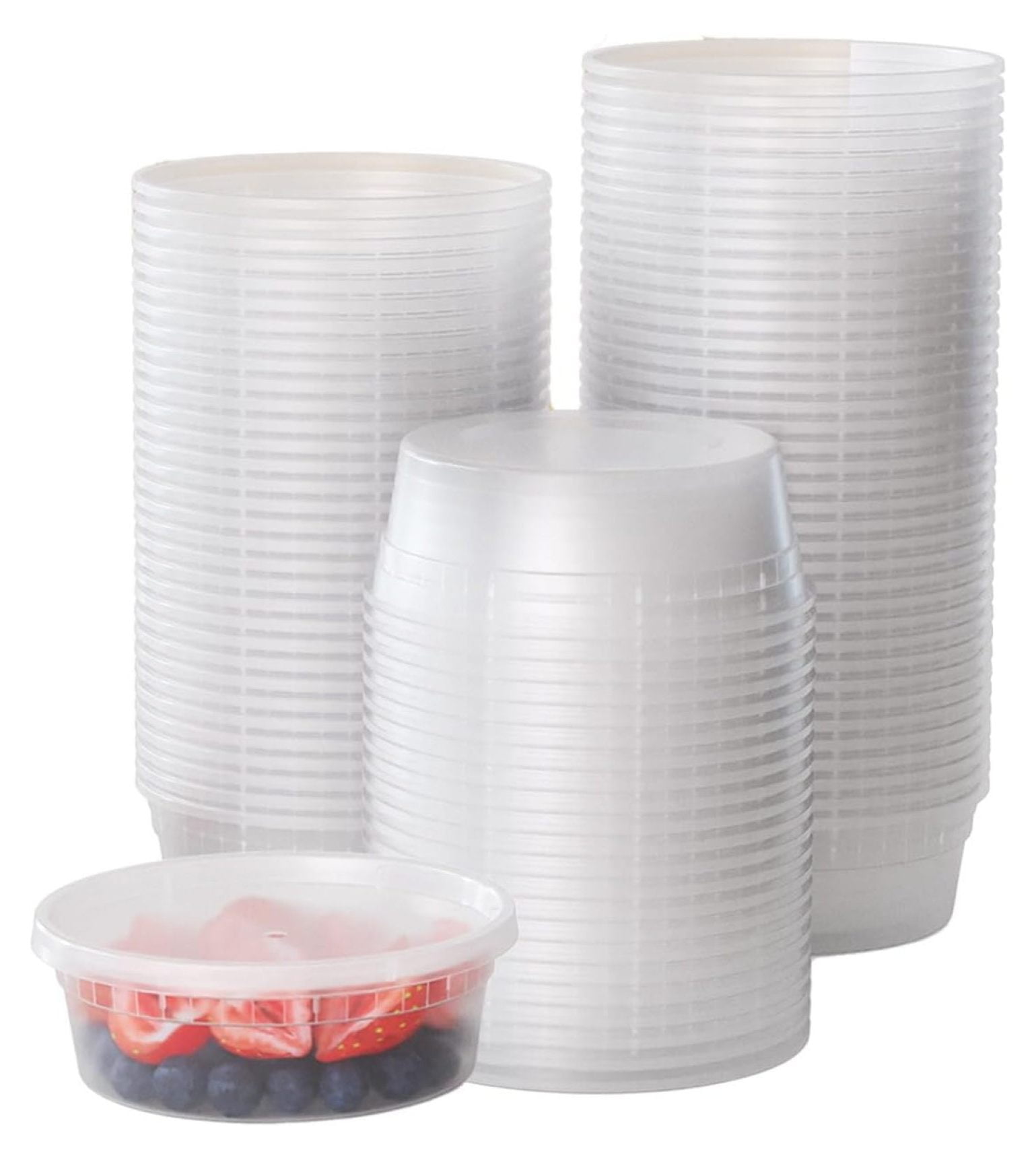 Disposable 8 oz Plastic Containers With Lids - Pack - Leak Resistant ...