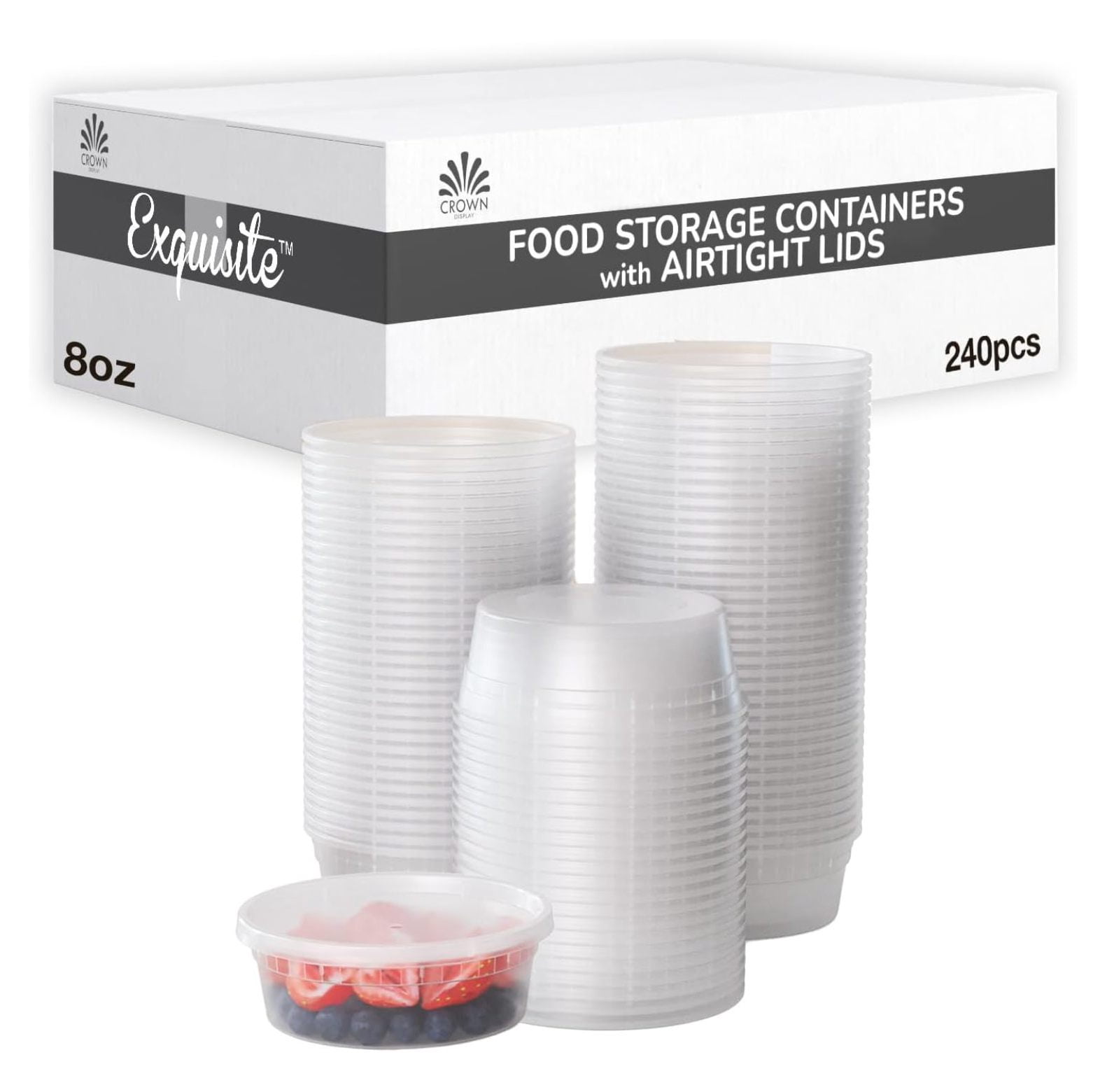 Disposable 8 oz Plastic Containers With Lids - 240 Of Each Containers ...