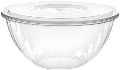 Disposable 96 Ounce Round Crystal Clear Plastic Serving Bowls With Lids ...