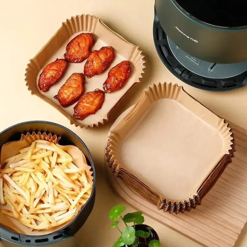 Disposable Air Fryer Paper Liner, 50PCS Non-Stick Square Baking Sheets ...