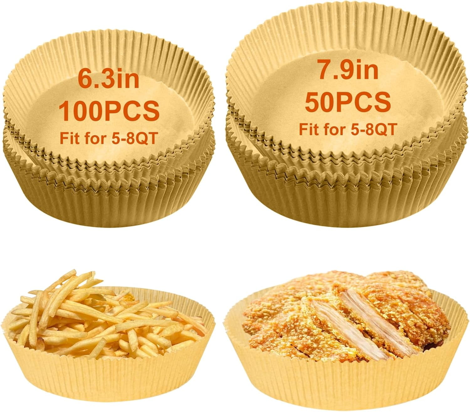 Disposable Air Fryer Paper Liners,Round Liners for Air Fryer,Grease and ...