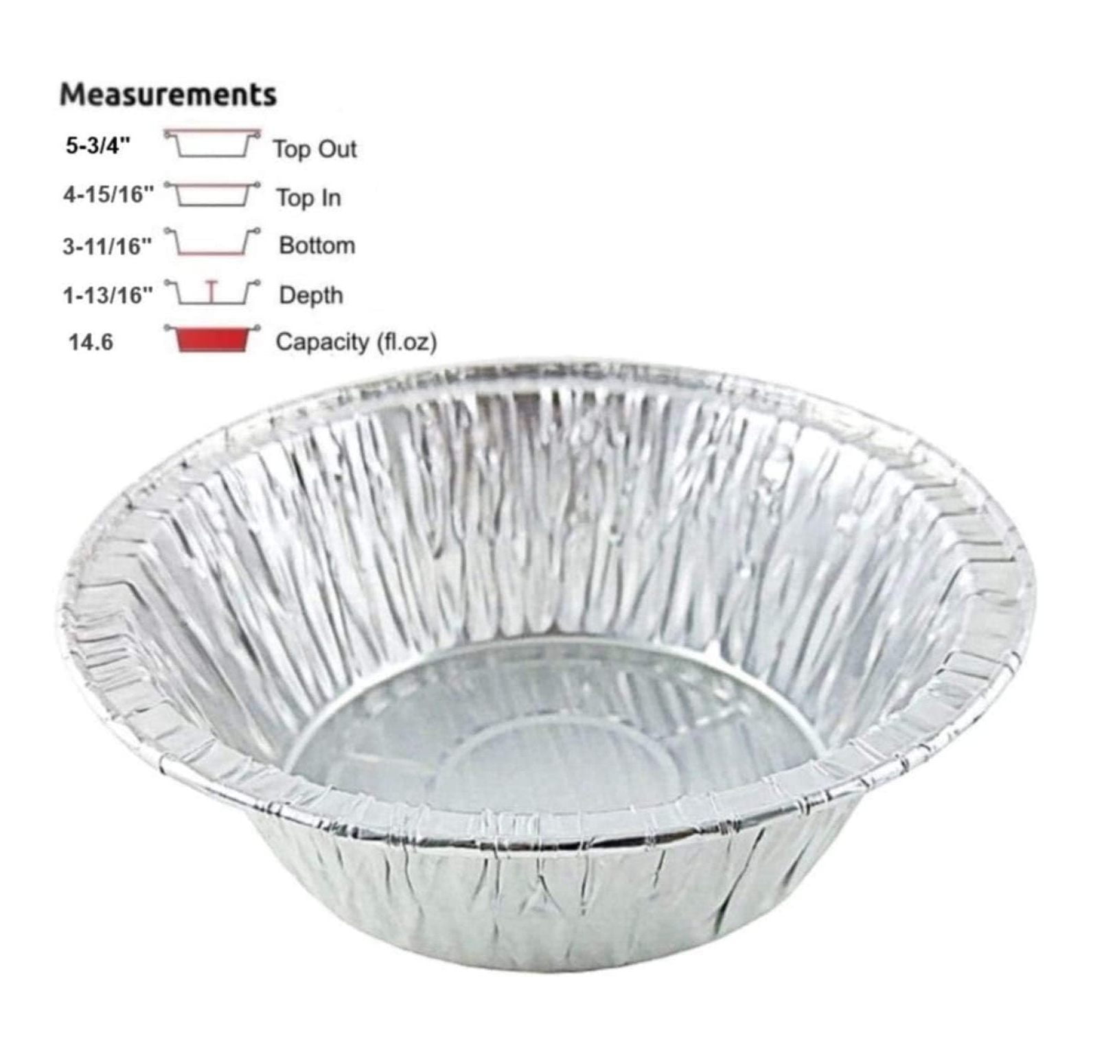 Disposable Aluminum 5 3/4" Meat Pot Pie Extra Deep Pan Baking Tin (Pack ...