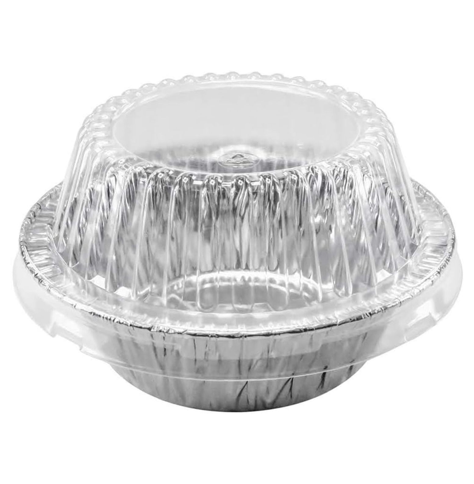 Disposable Aluminum Extra Deep Meat Pan with Clear Snap on Lid - 5 3/4 ...