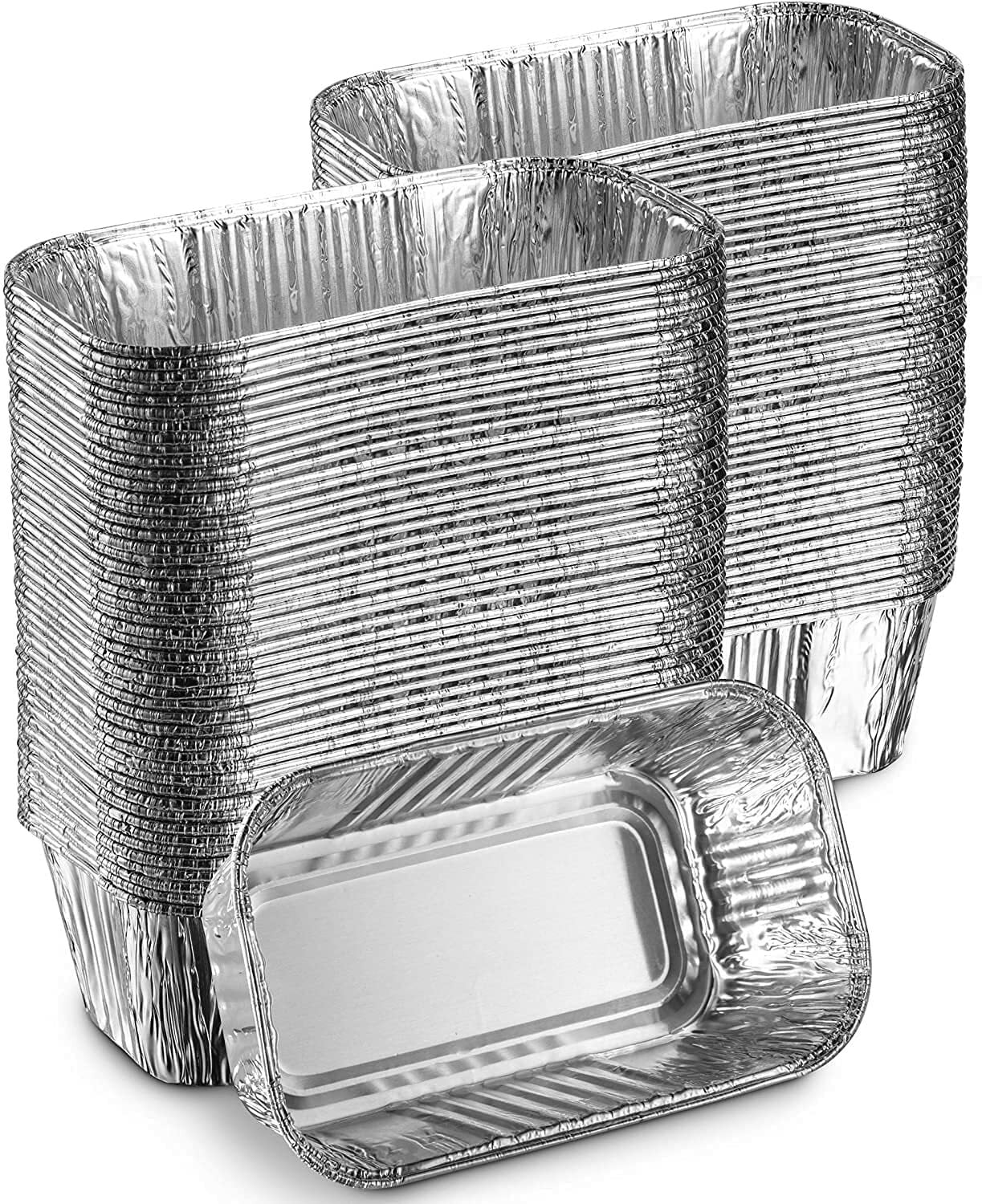 Disposable Aluminum Foil 1 Lb Loaf Pan 6 x 3.5 x 2" Recyclable ...