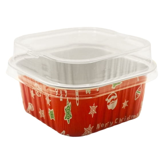 Disposable Aluminum Foil Baking Cups, Christmas Dessert Containers with ...