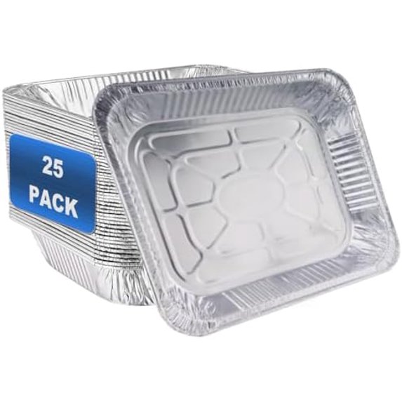 Disposable Aluminum Foil Pan 25 Pack | Half Size 12.5" x 10" x 2.5 ...