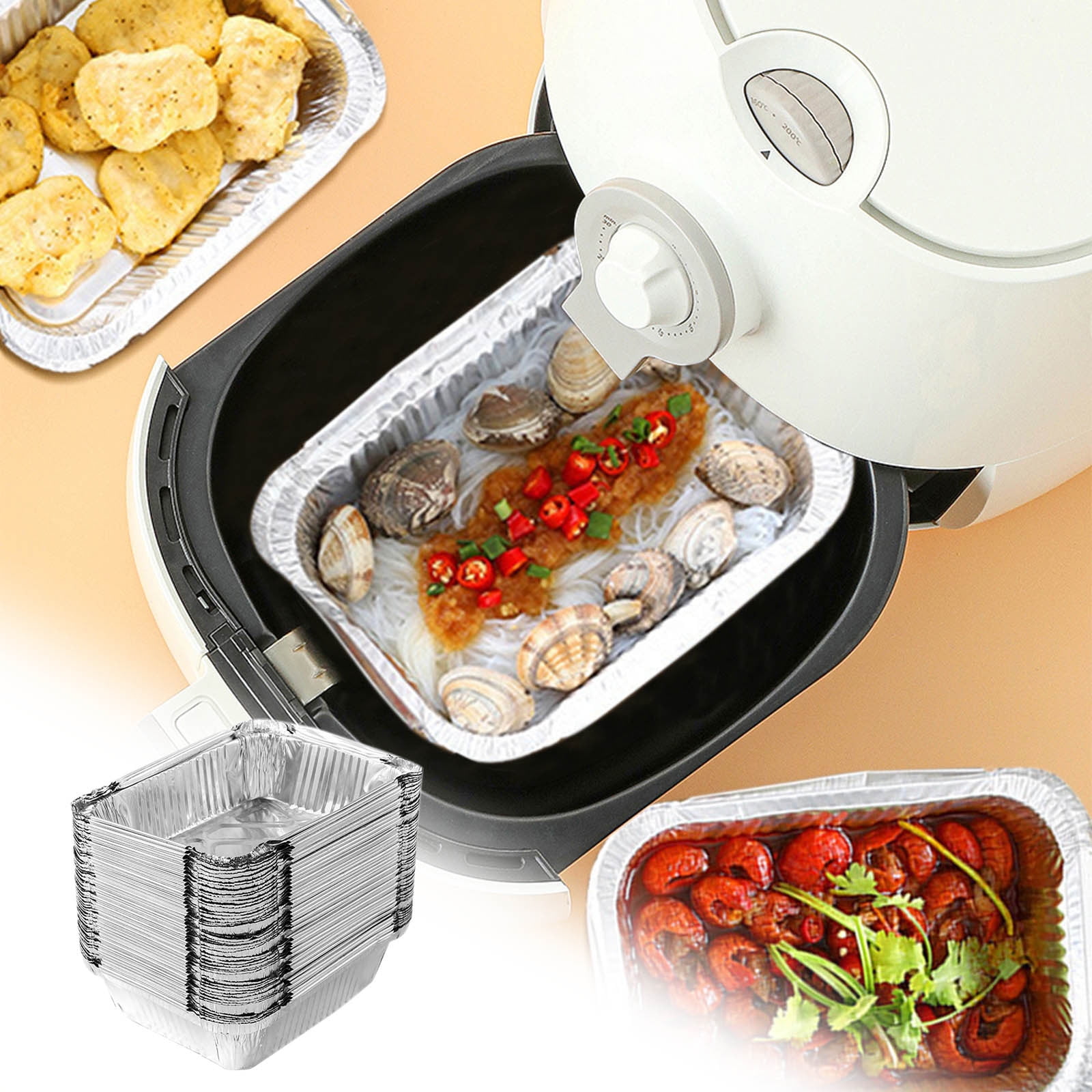 Disposable Aluminum Foil Pans (50 Pack), Durable Half Size Deep Extra ...