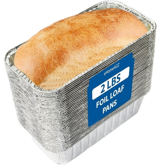 Disposable Aluminum Loaf Pans 2lb for Baking, Serving and Storing - Heat Disposable Bread Loaf ...