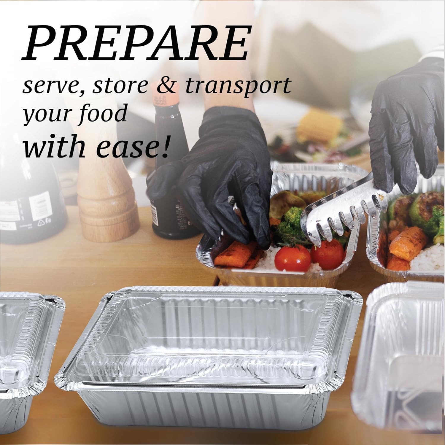 Disposable Aluminum Pans with Lids, 2.25 lb 110 Pack 8.5 x 6 Inch Foil ...