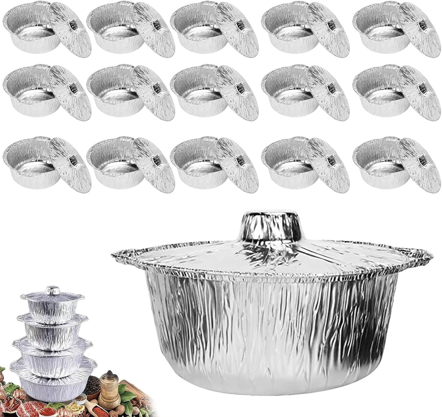 Disposable Aluminum Pots with Lids, Aluminum Pot Disposable, Disposable ...