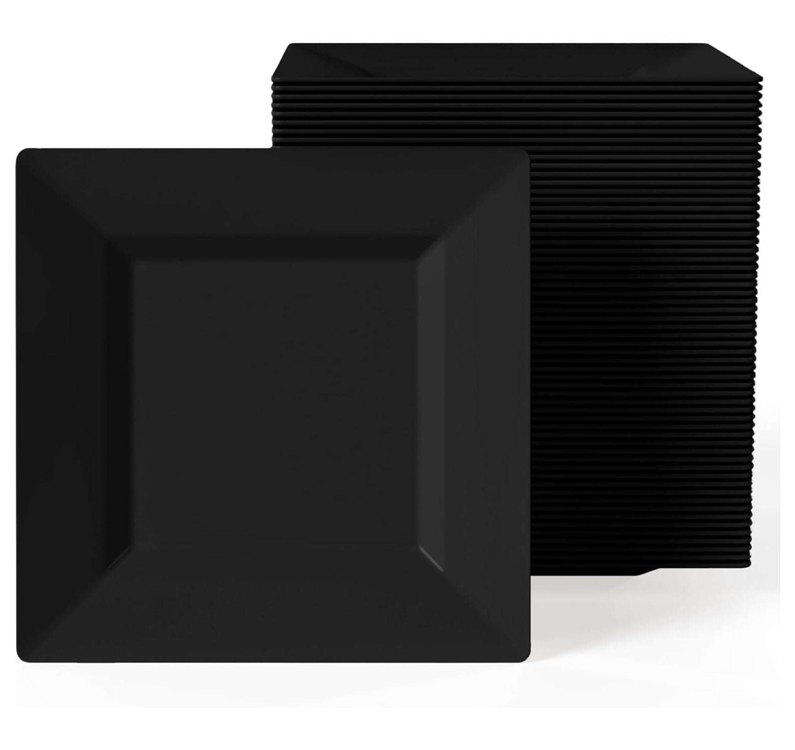 Disposable Appetizer Plates - 120 Pack 6.5 In. x 6.5 In. Black Plastic ...