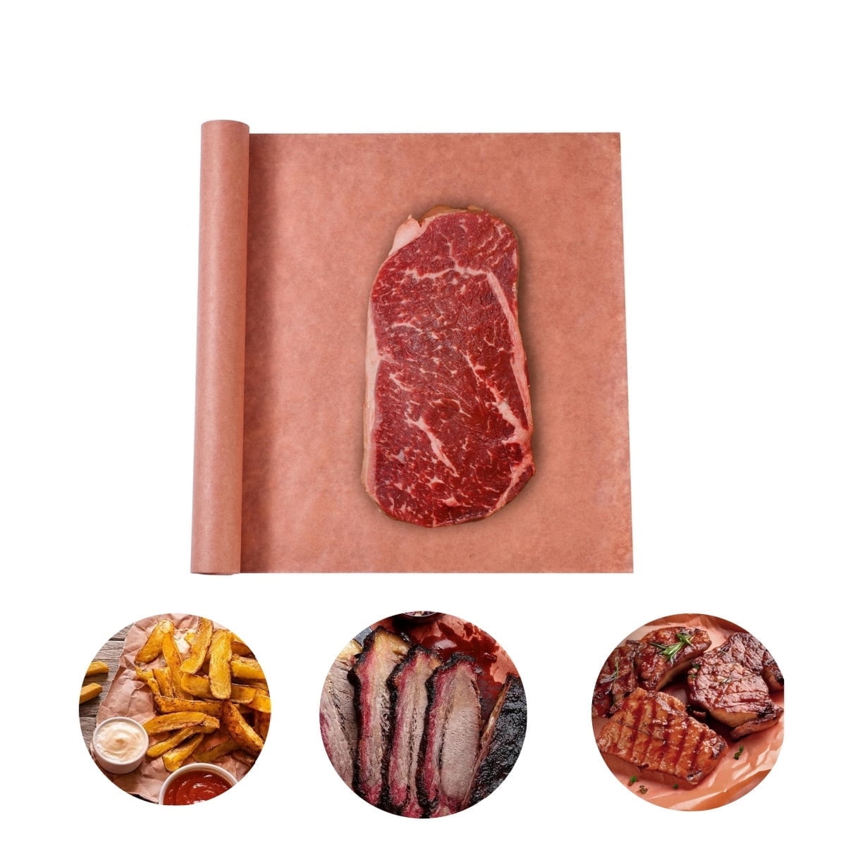 Disposable BBQ Paper,QZS Pink Unwaxed Butcher Paper Roll,15.8"x32.8ft ...