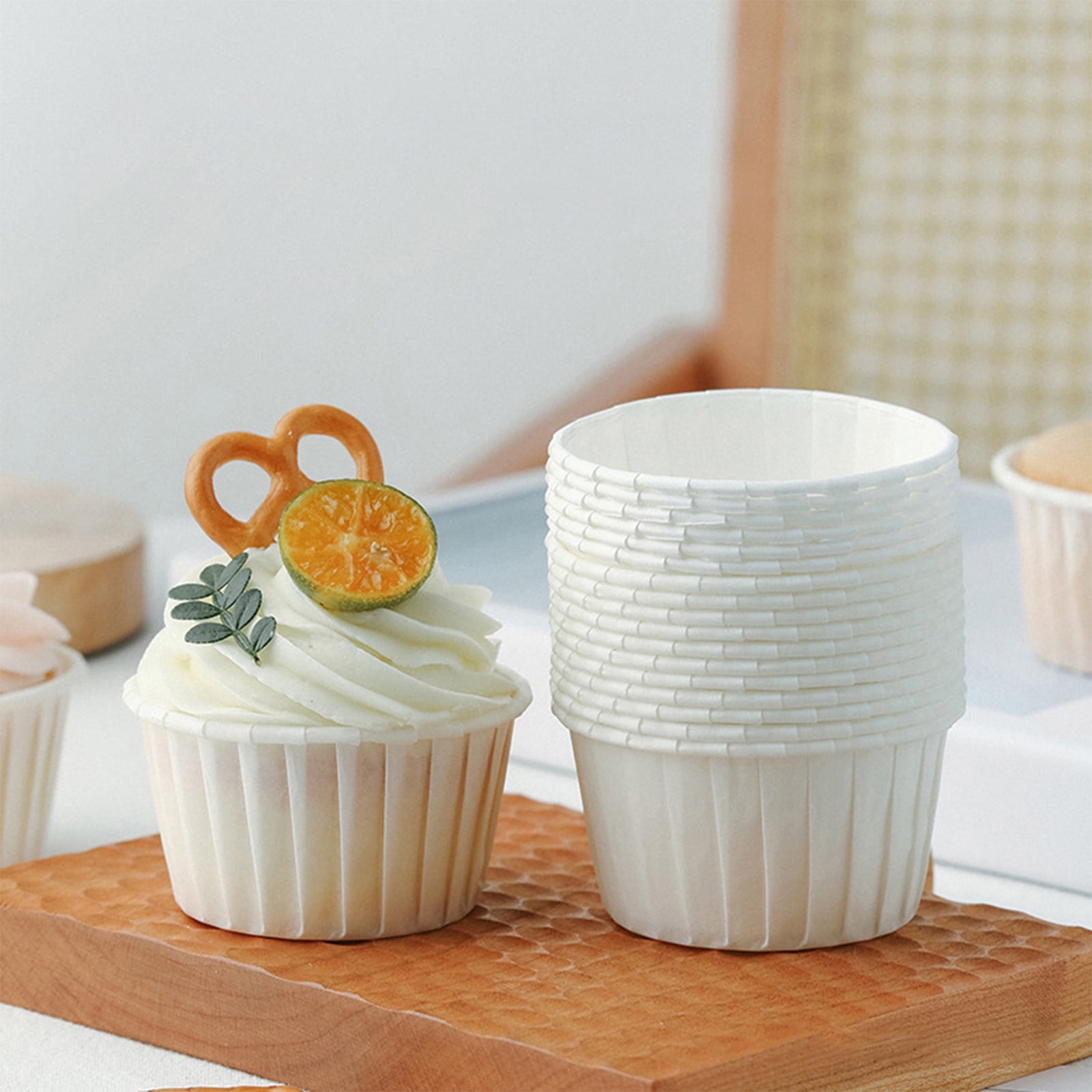Disposable Baking Paper Cupcake Boxes | 50-Pack Lidless Cake Containers ...