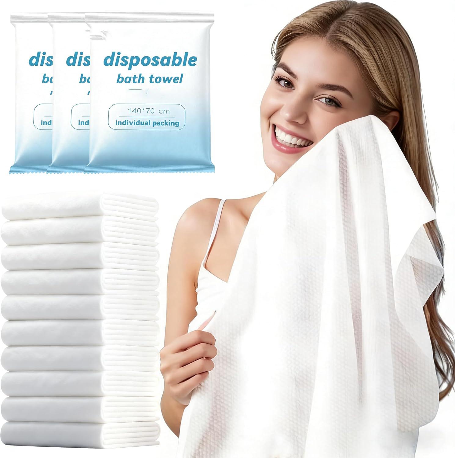 Disposable Bath Towels, 10 Pcs Large Travel Towel 55 * 28 in ...