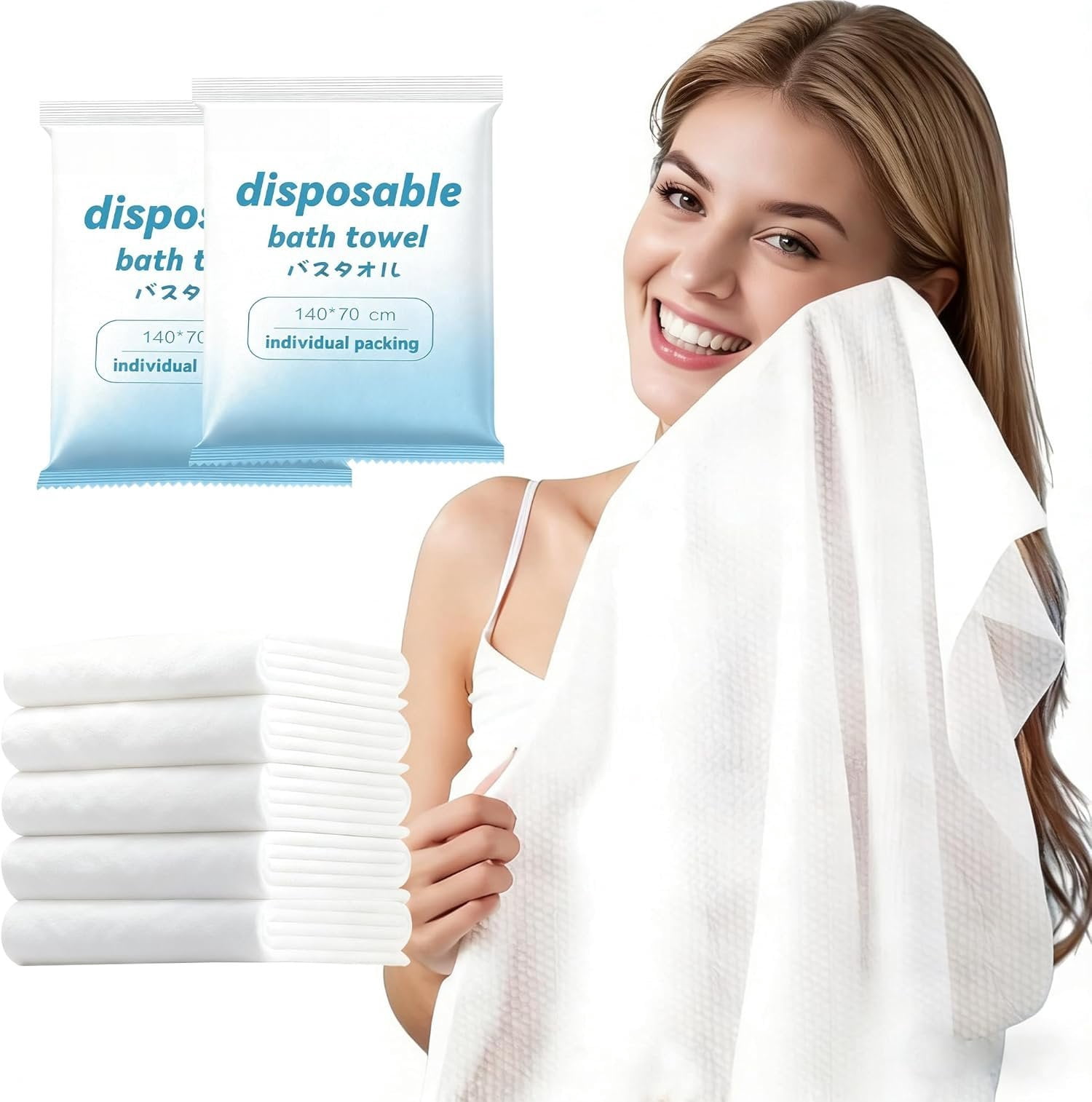 Disposable Bath Towels, 6 count Large Travel Towel 55 * 28 in ...