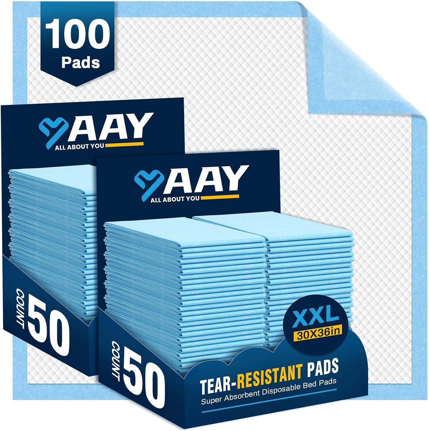 Disposable Bed Pads 30"X36" (100pcs) Tear-Resistant Cloth Backing ...