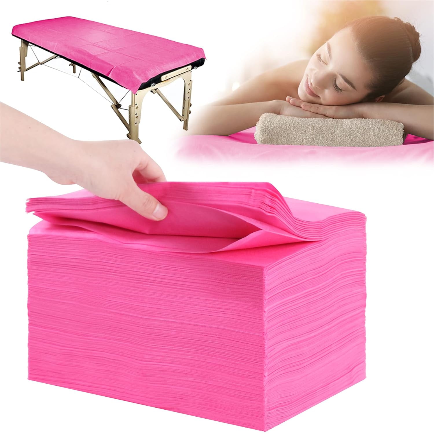 Disposable Bed Sheets 100 Pcs 31" x 71" Massage Table Sheets Non Woven Fabric SPA Bed Cover ...